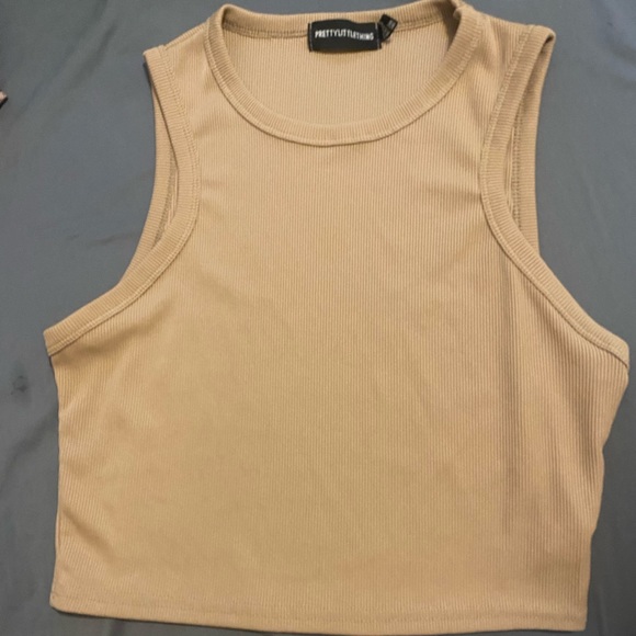 PrettyLittleThing | Tops | Plt Tan Crop Top | Poshmark